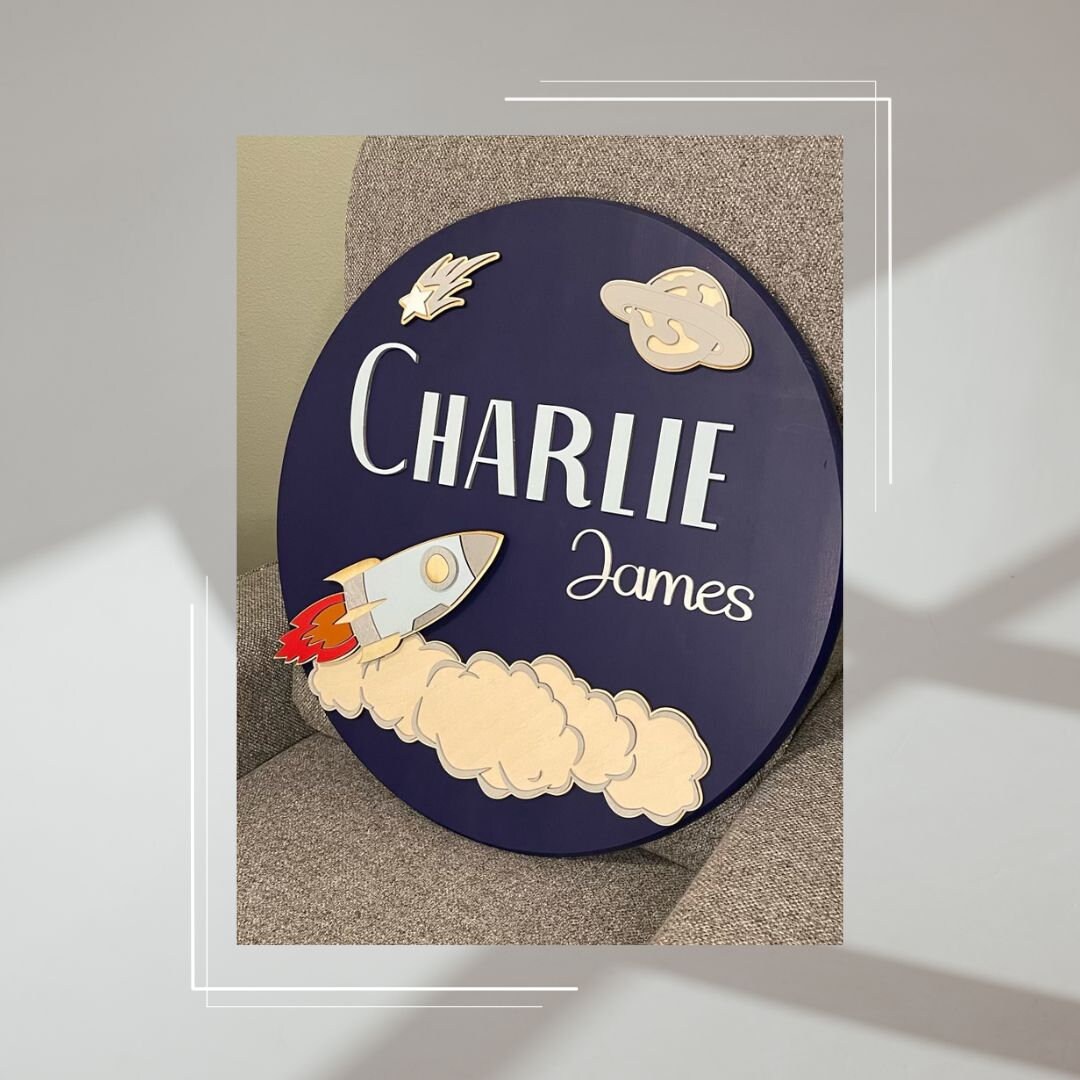 Custom Rocket Ship Name Sign Outer Space Theme 3D Wood - Etsy