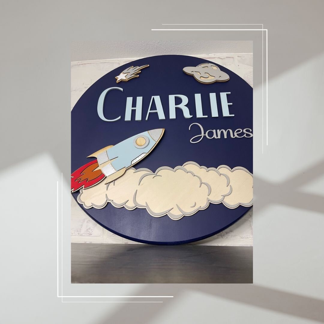 Custom Rocket Ship Name Sign Outer Space Theme 3D Wood - Etsy
