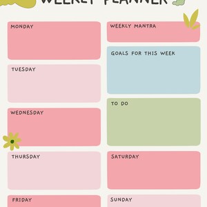 Weekly Planner, Printable Weekly Planner, Colorful Weekly Planner ...