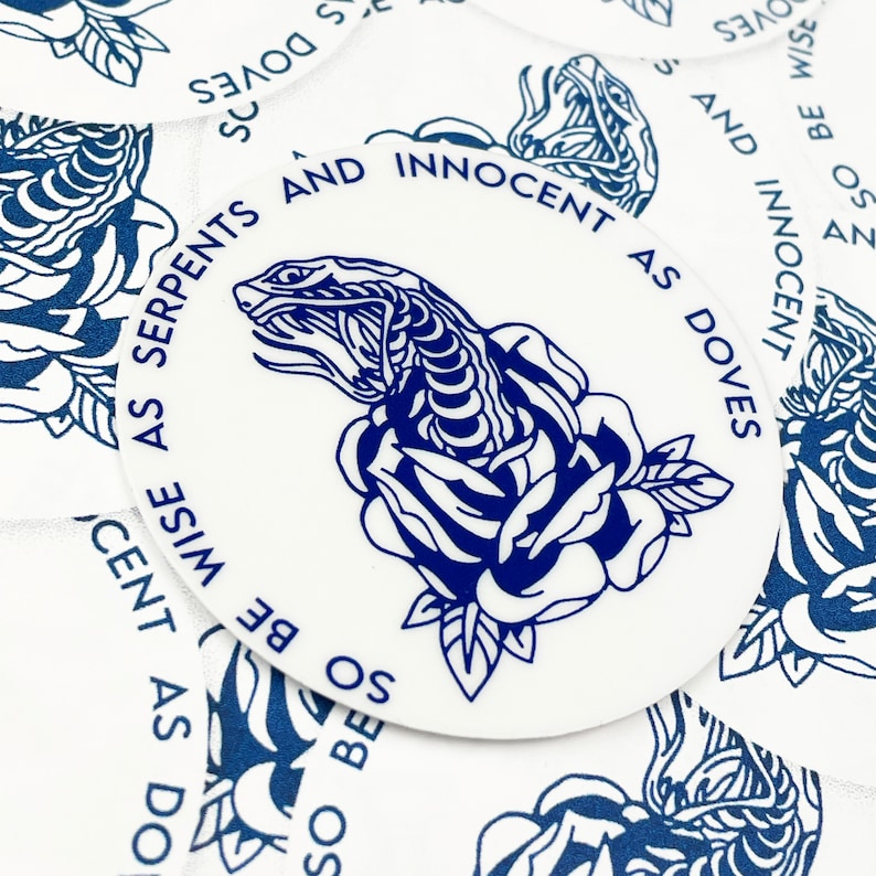 So Be Wise as Serpents Waterproof Vinyl Sticker | Tattoo Art Sticker ...