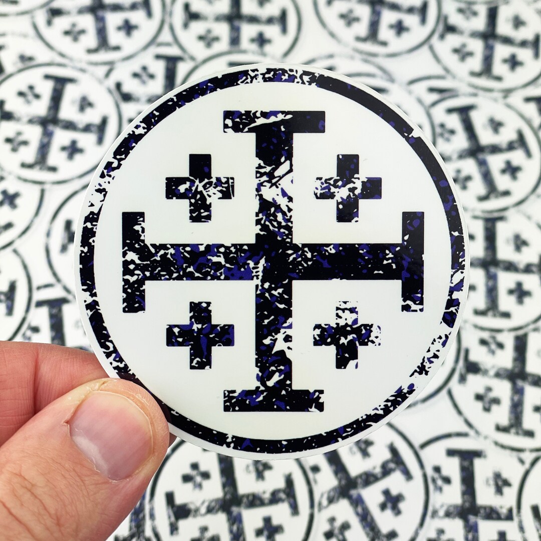 Jerusalem Cross Waterproof Vinyl Sticker Crusader's Cross Sticker ...