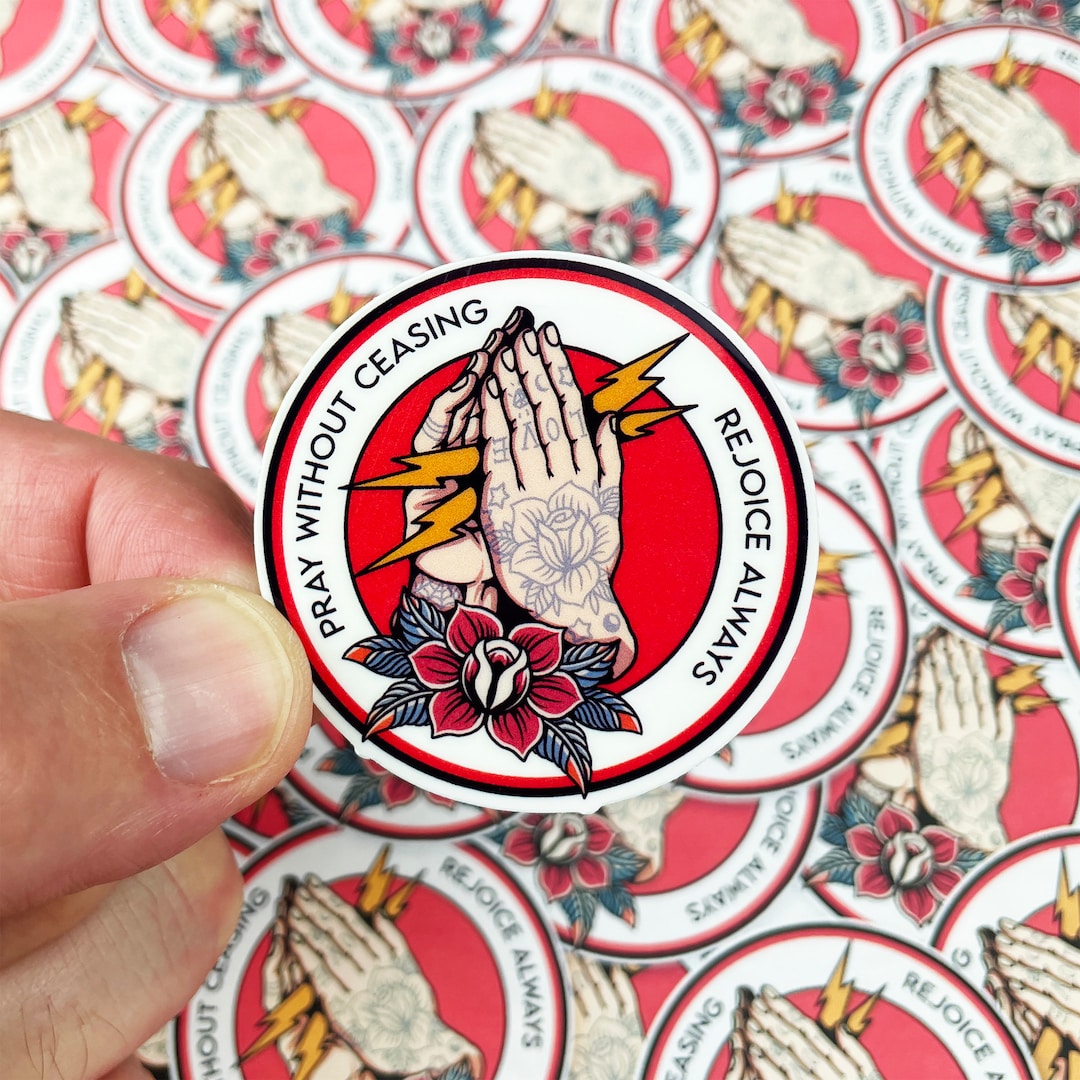 Christian Tattoo Art Sticker | Pray Without Ceasing | Laptop Vinyl ...