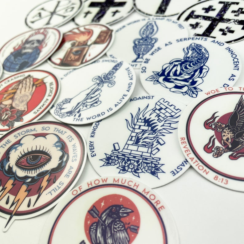 Pegatina de tatuaje de cuervo y calavera / Vinilo impermeable Lucas 12: ...