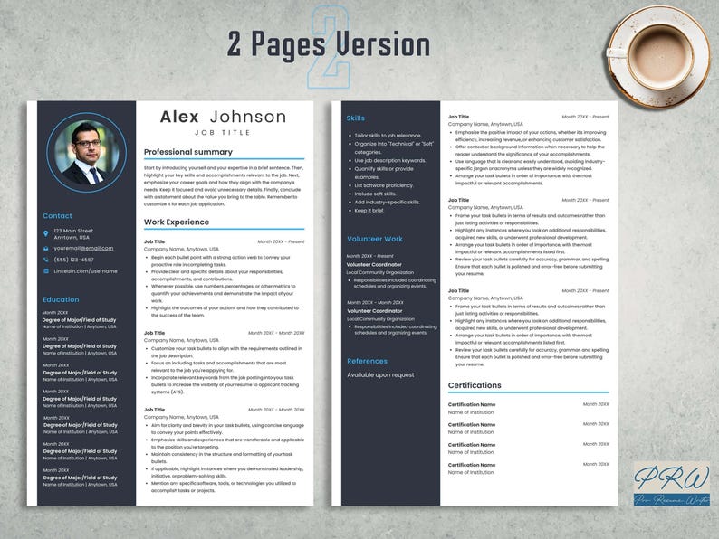 ATS Friendly Resume Template With Photo for Word, Google Docs, and ...