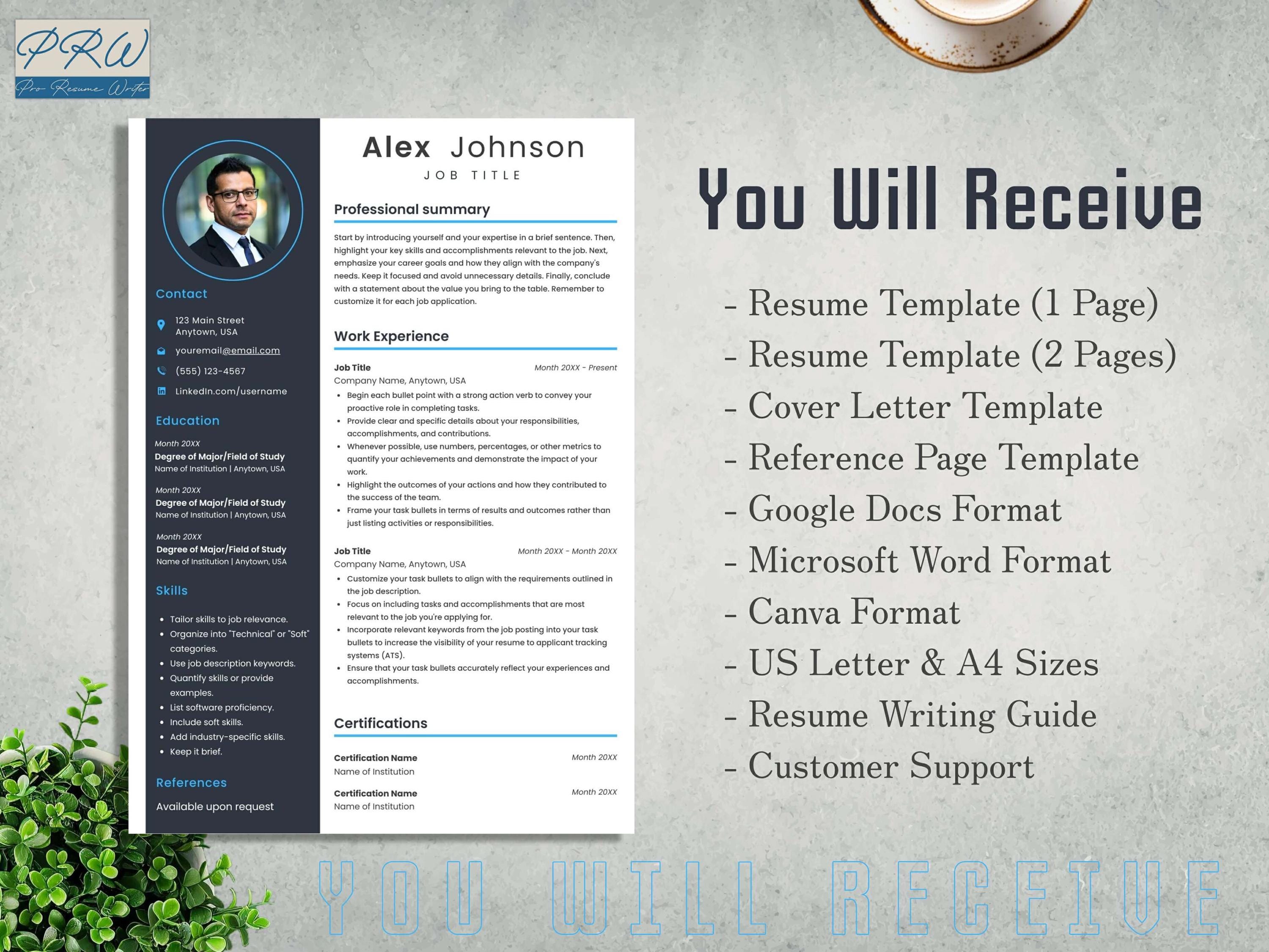 ATS Friendly Resume Template With Photo for Word, Google Docs, and ...
