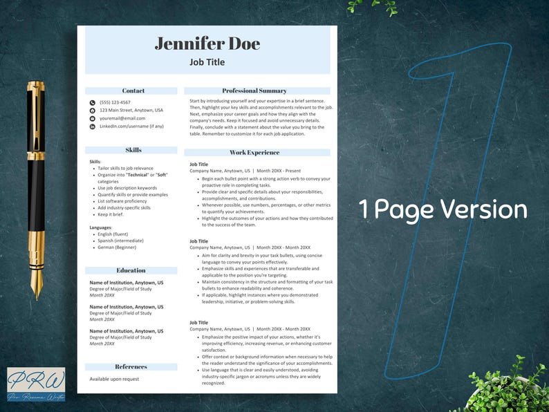 Google Docs, Word, and Canva Resume Template, ATS Friendly Resume, ATS ...