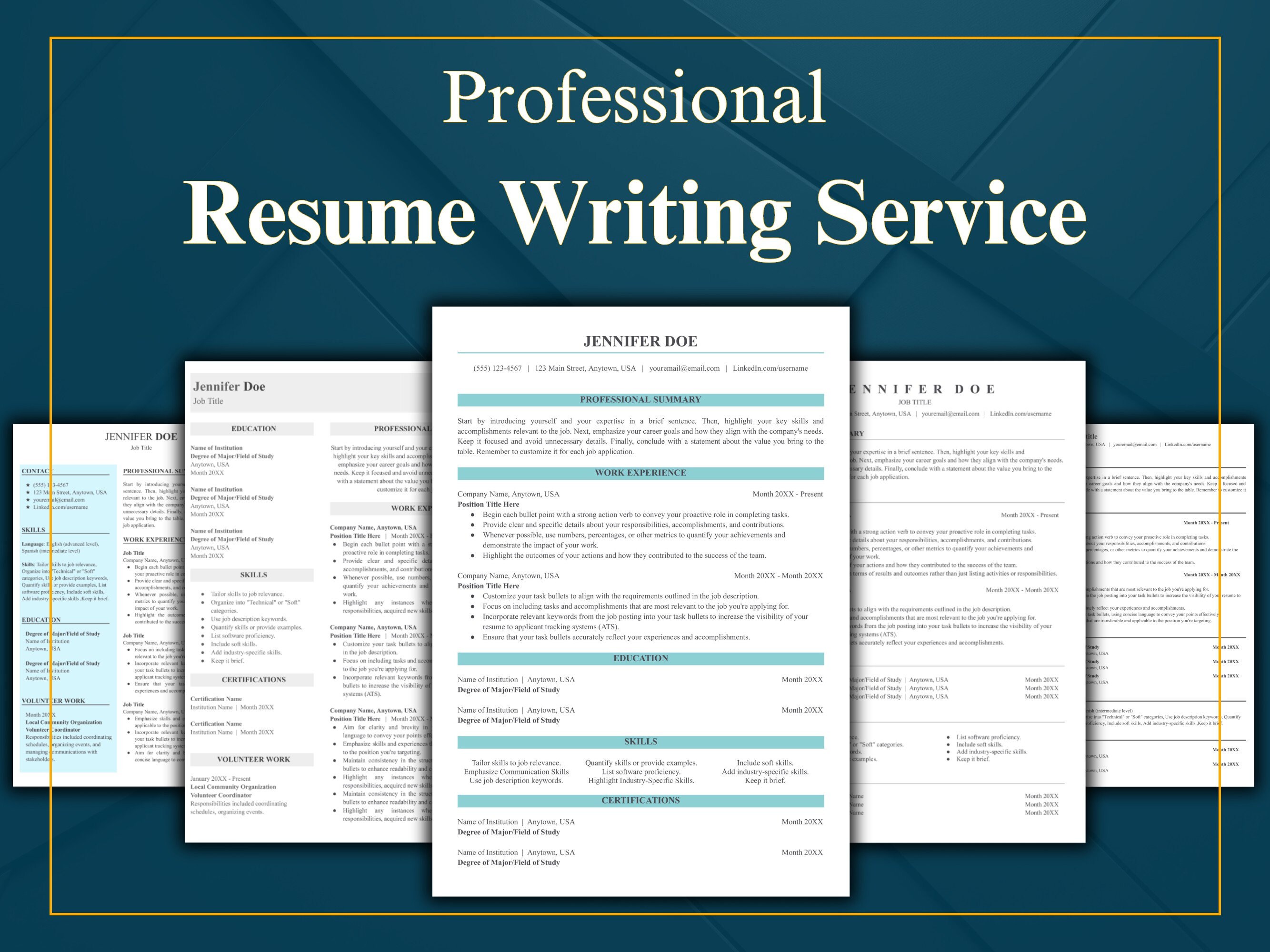 Resume Writer Resume Writing Service Resume Template ATS Friendly ...