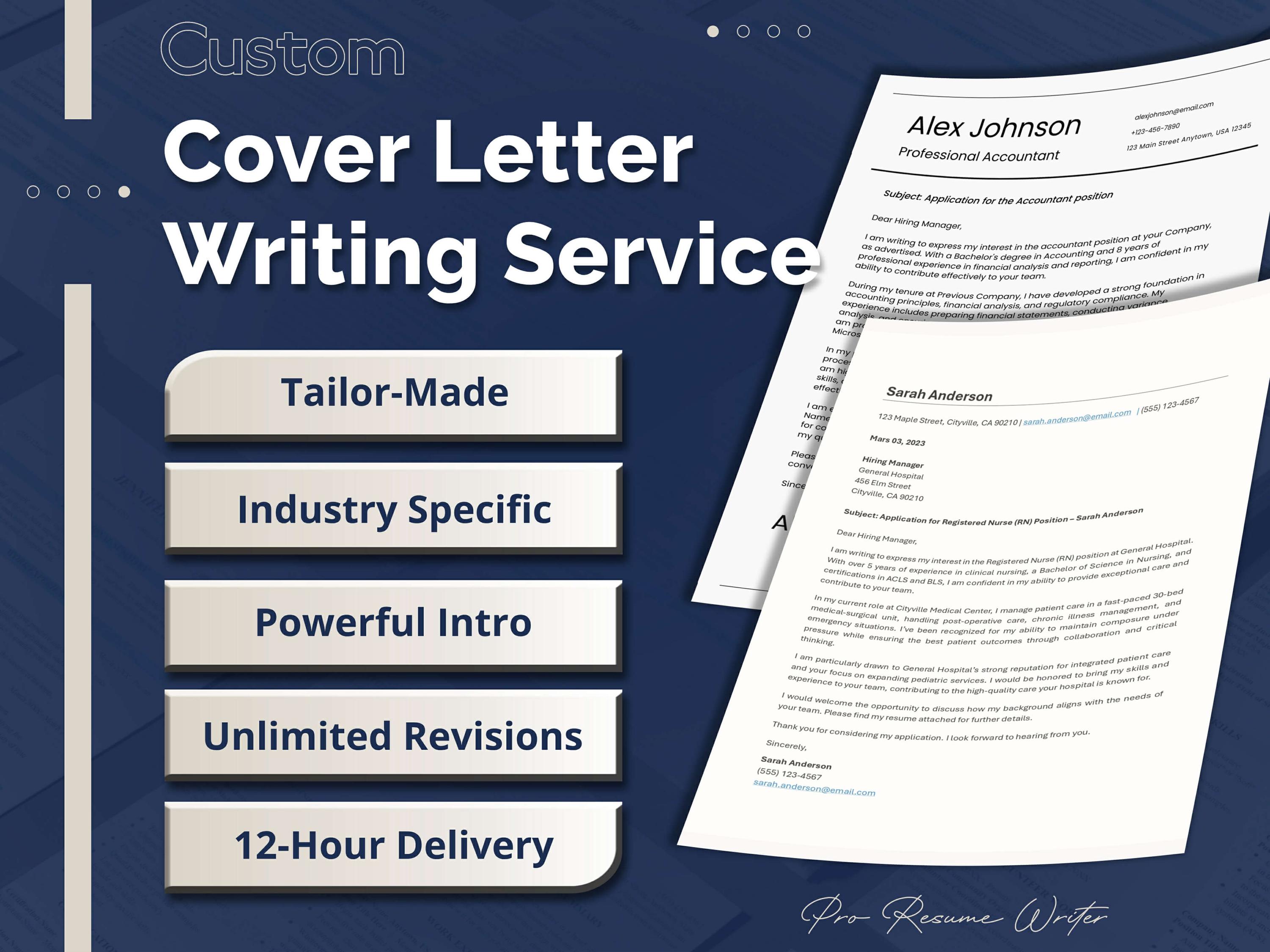 Custom Cover Letter Writing Service | Tailor-made, Industry-specific ...