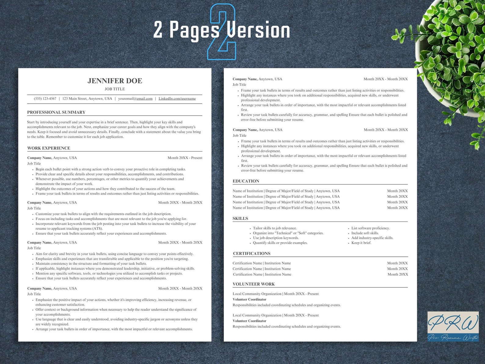 ATS Friendly Resume Template for Word, Google Docs and Canva, ATS CV ...