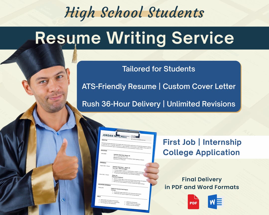 High School Student Resume Writing Service | First Job, Internship and ...