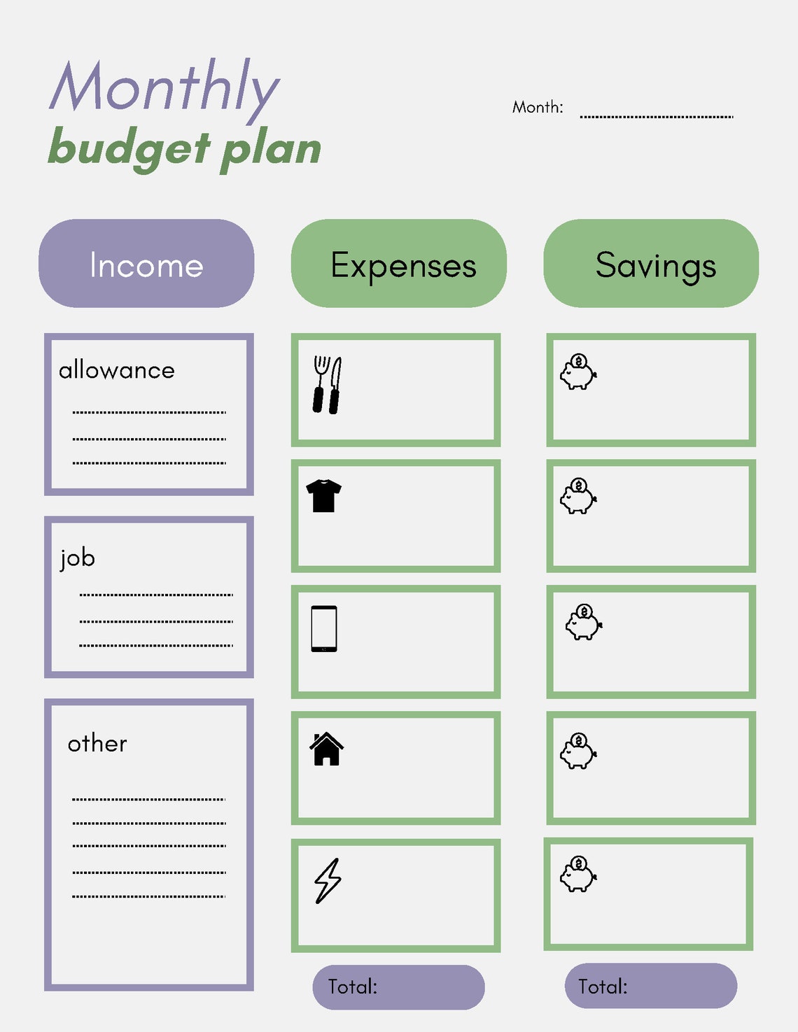 Family Monthly Budget | Kid Friendly | Teach Savings | Prepare for 2026 ...