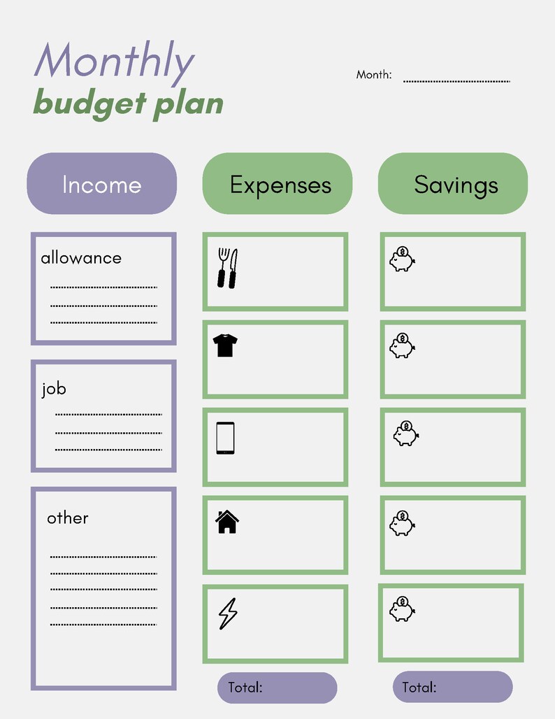 Family Monthly Budget | Kid Friendly | Teach Savings | Prepare for 2026 ...