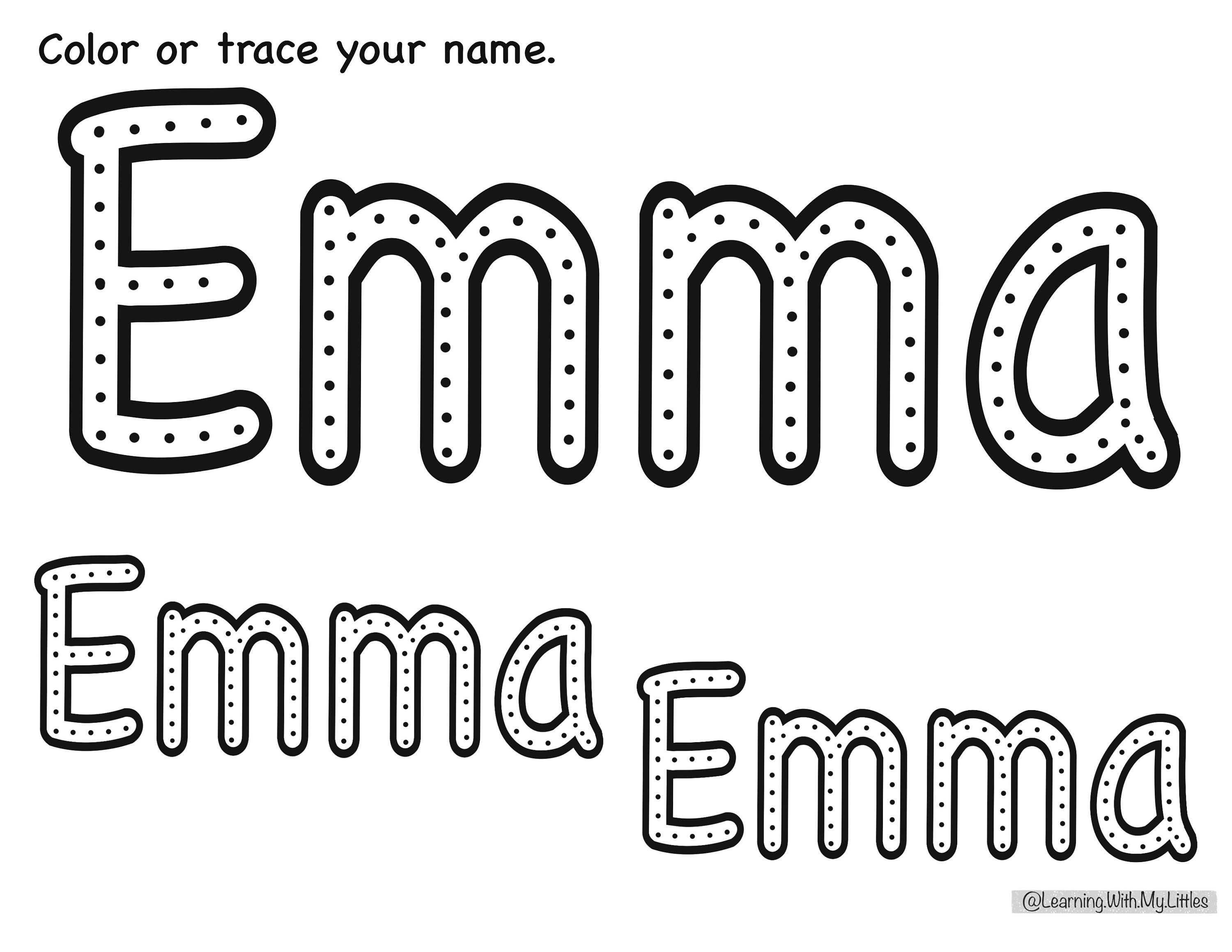 Personalized Name Practice Sheet - Etsy