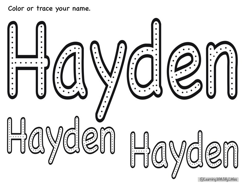 Personalized Name Practice Sheet - Etsy