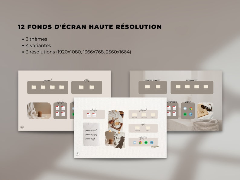 Organization Wallpapers Custom Folders BONUS Minimalist/beige/neutral ...