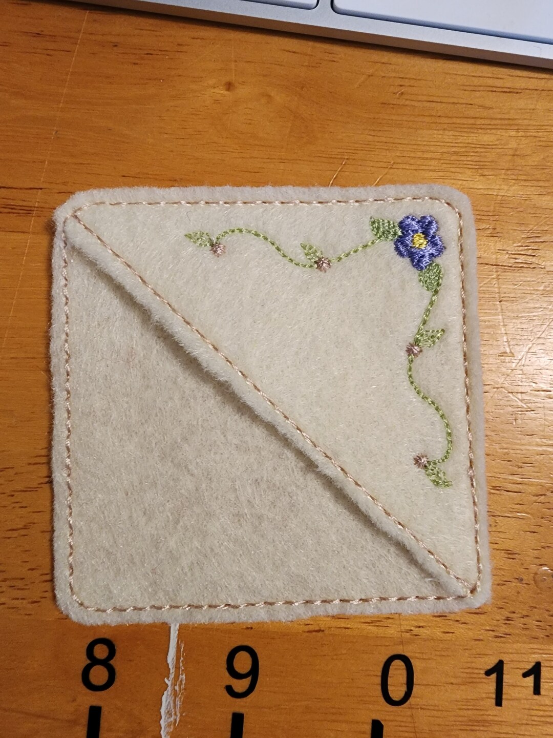 Floral Corner Bookmark Bean Stitch, Digital Files, Machine Embroidery ...