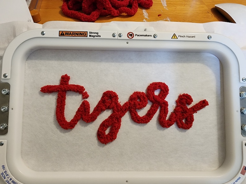 Handwritten Tigers Yarn Applique Machine Embroidery Design Sport Team ...