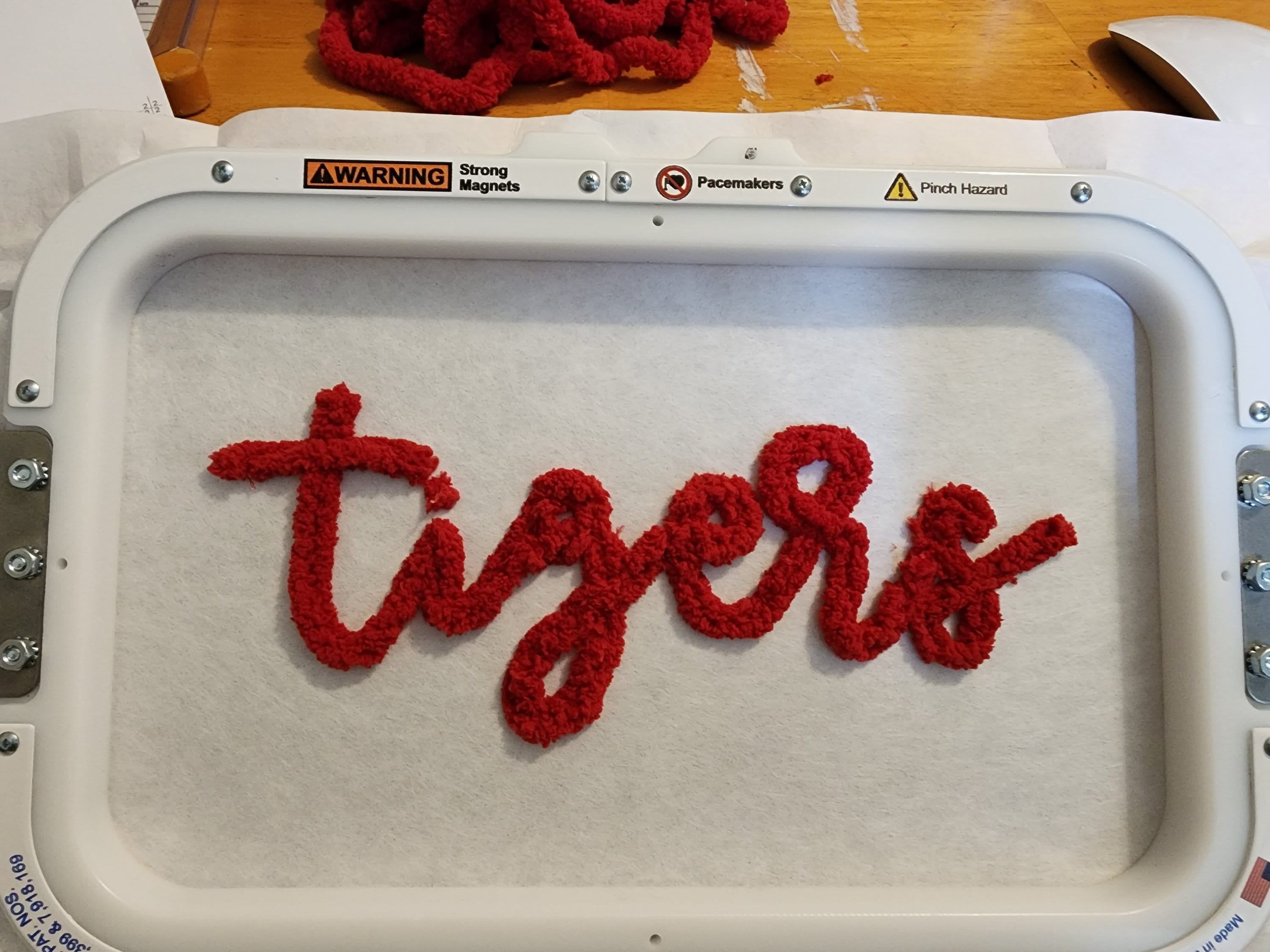 Handwritten Tigers Yarn Applique Machine Embroidery Design Sport Team ...