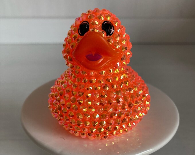 Bright Orange Rhinestone Duck - Etsy