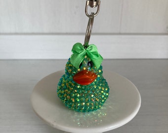 Good Luck Duck Keychain, Rubber Duck Keychain, Glitter Rubber Duck ...