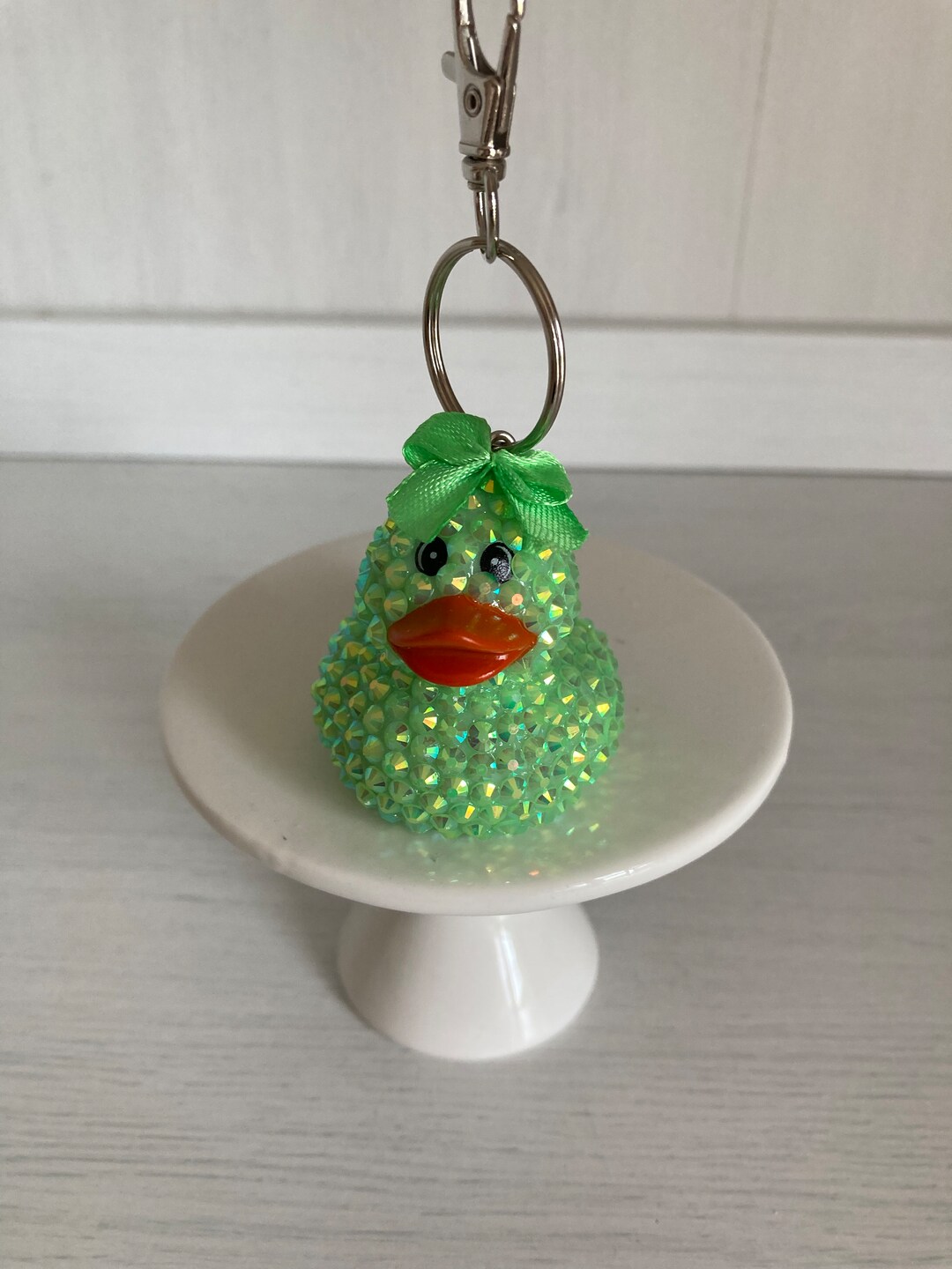 Lime Green Cheer Duck Keychain - Etsy