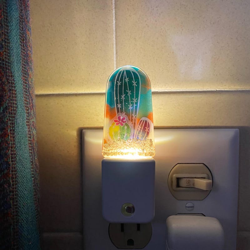 Cactus Led Nightlight - Etsy