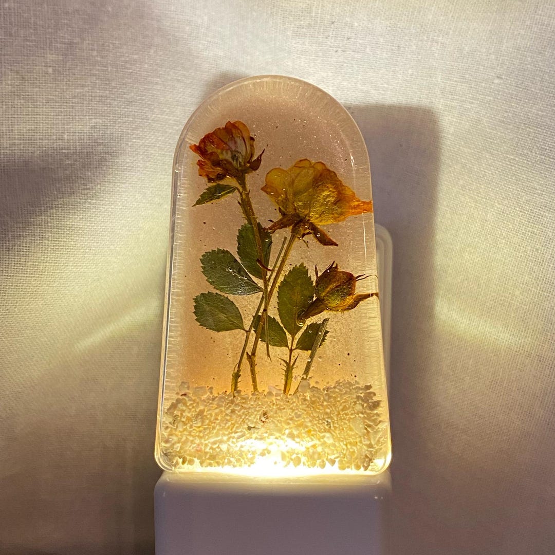 Rose Gold Floral Night Lights. LED Dusk to Dawn Sensor. Enjoy the ...