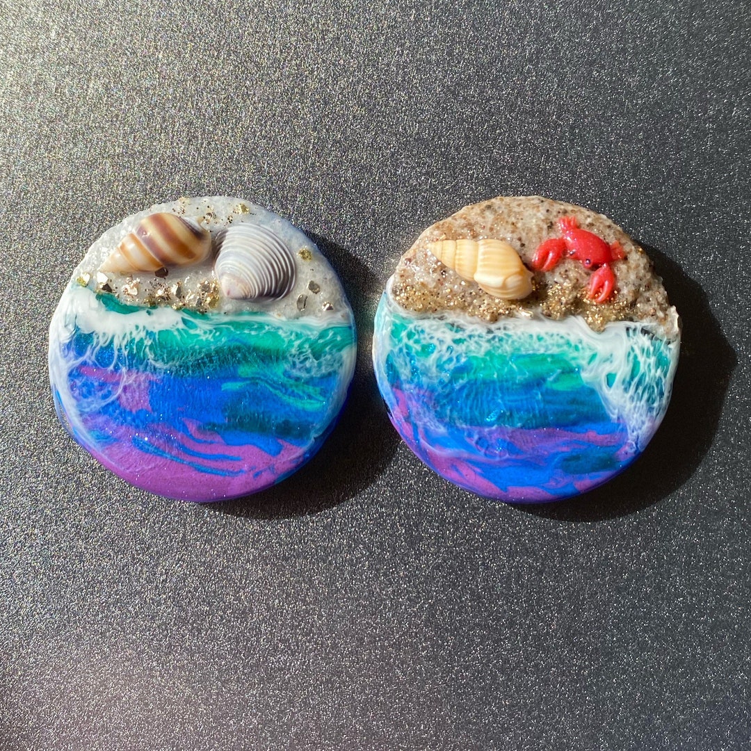 Beach Magnets, Set of Two Happy Little Seascapes Take You Back to the ...