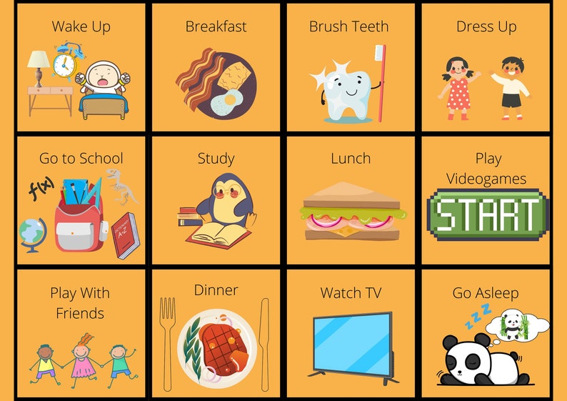 Printable Kids Daily Routine, Routine Planner, Encouragement to ...