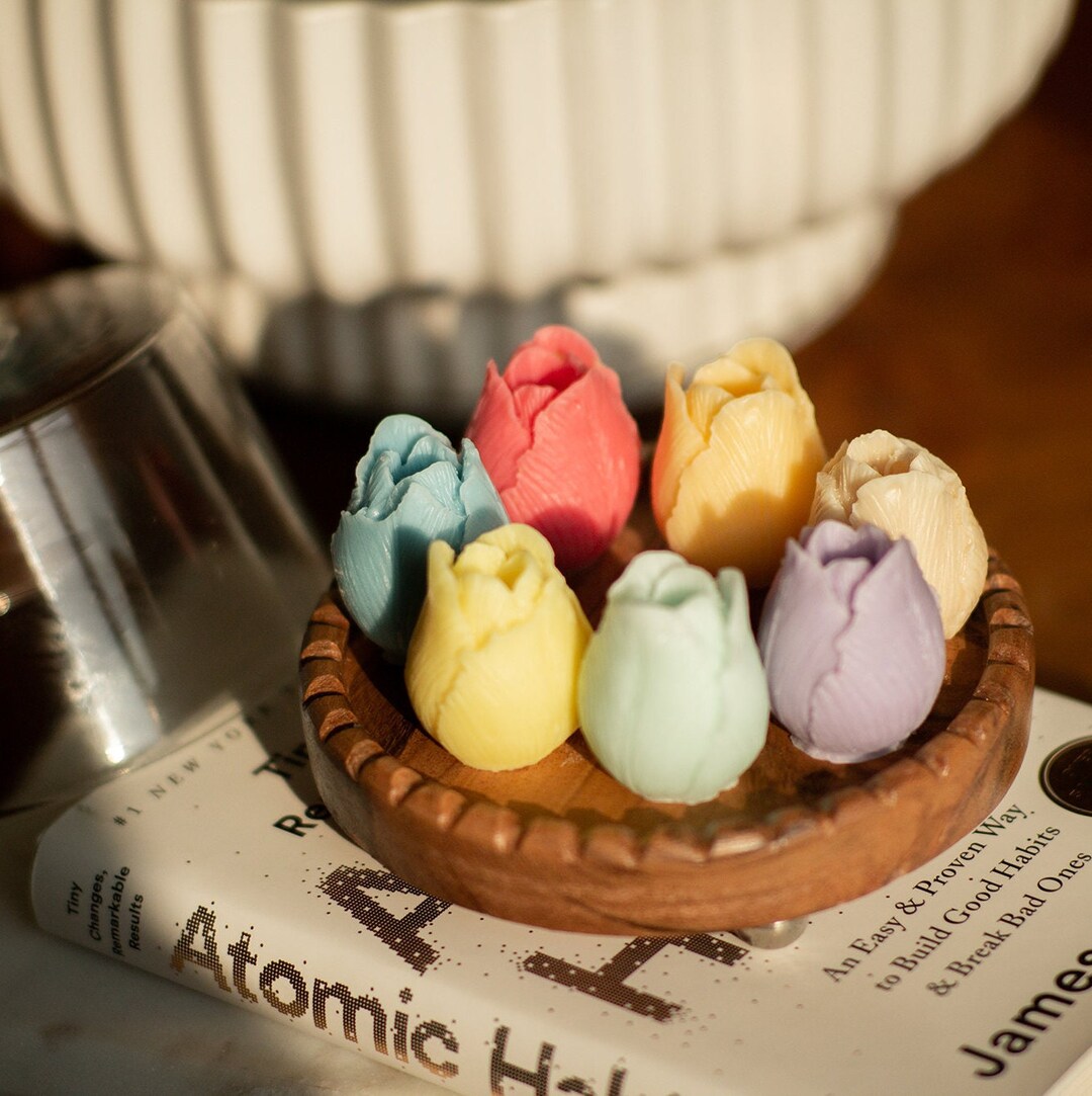 Handmade Tulip Candles-set of 4 Tulips Candle/wax.tulip Flower Shaped ...