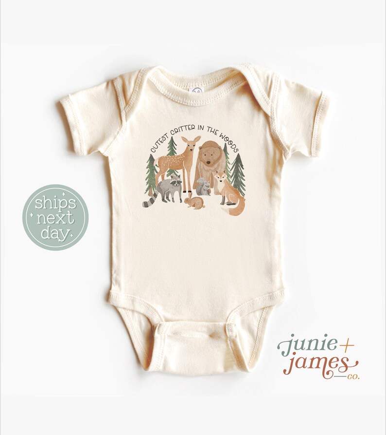 Cutest Critter in the Woods Baby Onesie® - Cute Forest Animal Bodysuit ...