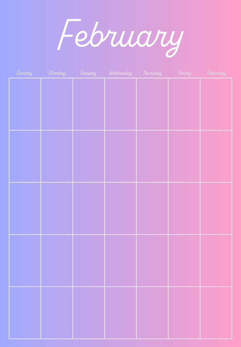 Digital Undated Monthly Calendar, iPad Calendar PNG, Girly Calendar ...