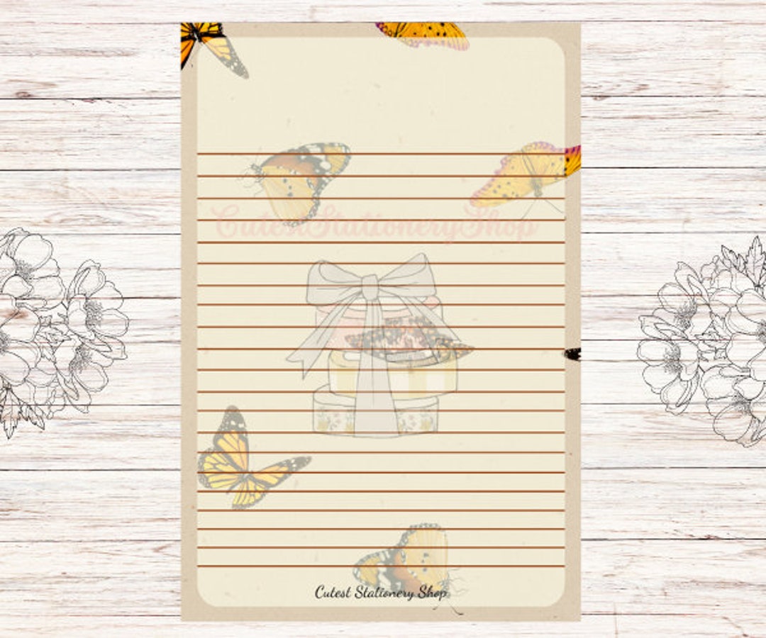 Butterfly Flutters Stationery Writing Paper Butterfly Stationery Pen ...