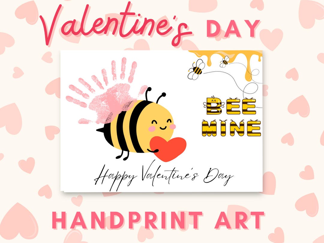 Valentines Day Handprint Art, Parent Gift Keepsake, Craft, Toddler Kids ...