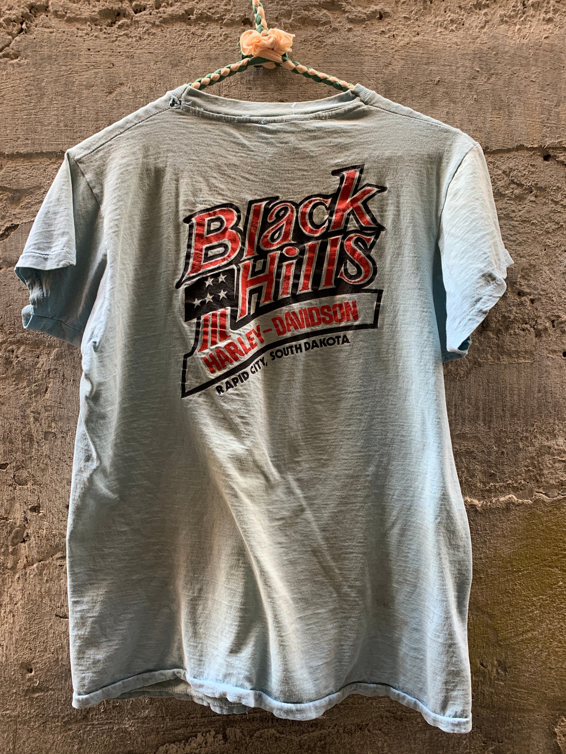 Rare 70s Baby Blue Harley Black Hills Pocket Tee - Etsy