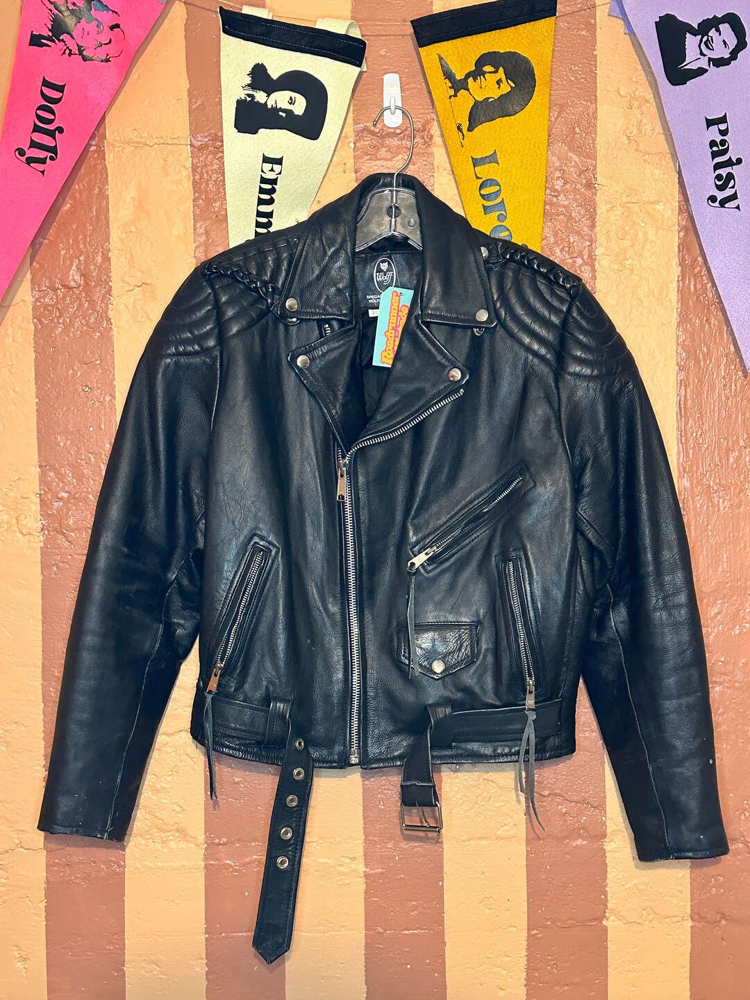 Wolff Leather Moto Jacket - Etsy