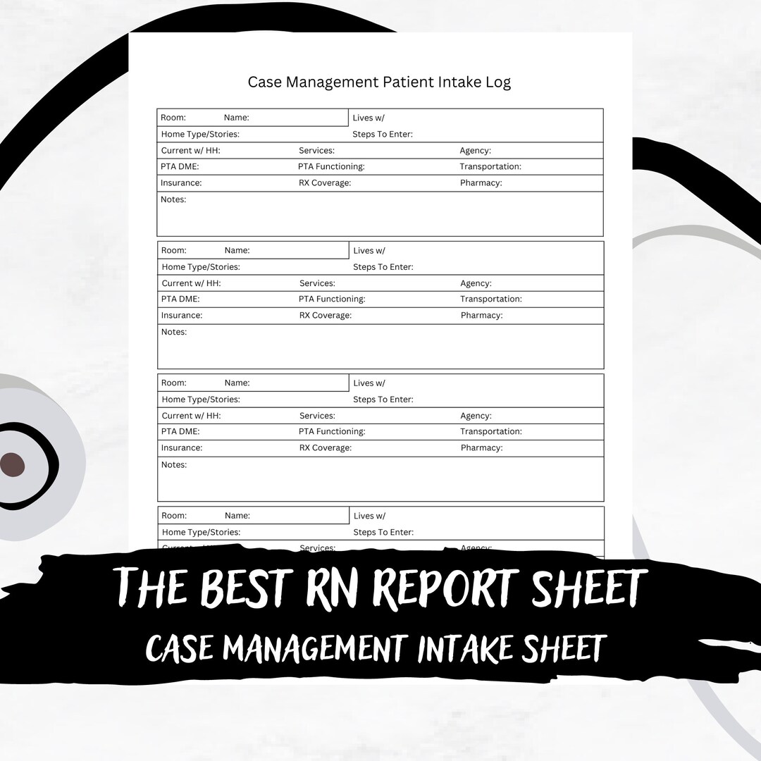 Nurse Case Management Intake Log Initial Assessment Log - Etsy