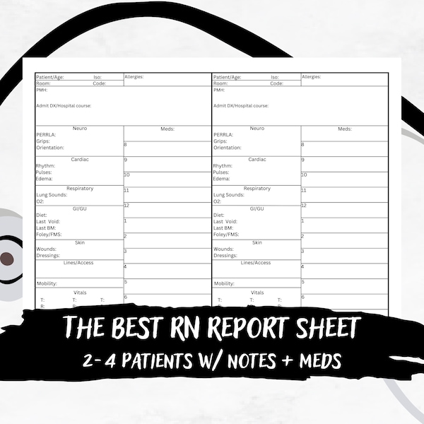 Nursing Handoff Report Template - Etsy
