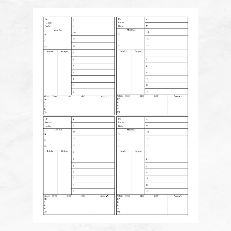 Nurse Shift Task List, Nurse To-do List, Shift Organizer, Pcu, Icu, Med ...