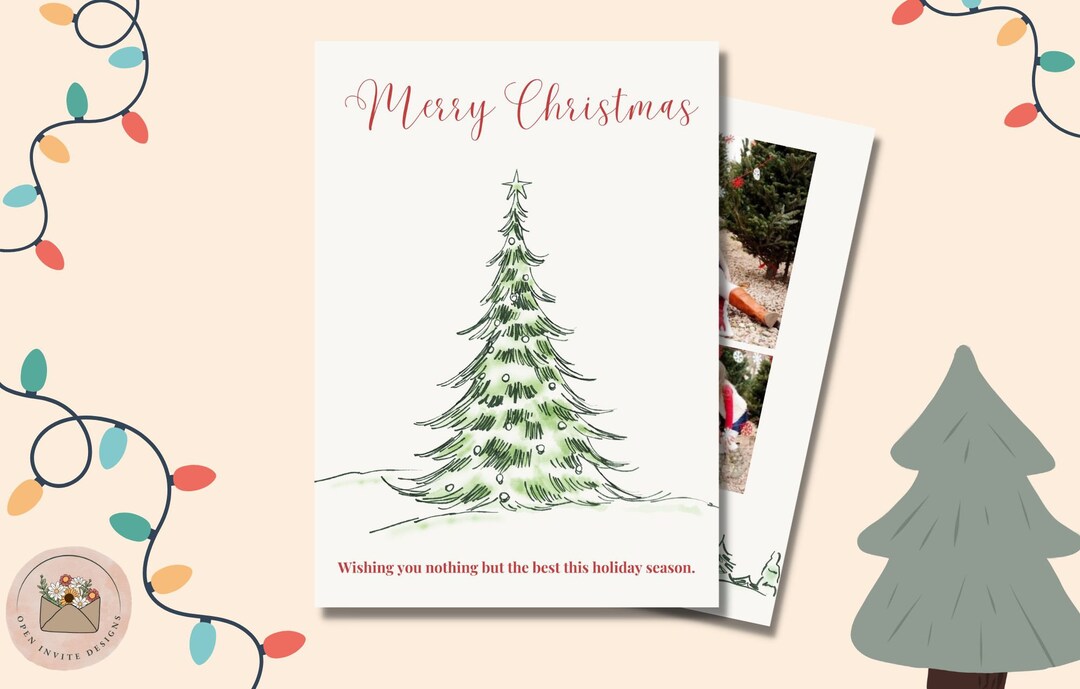 Christmas Card Editable Christmas Card Personalized Printable Christmas ...