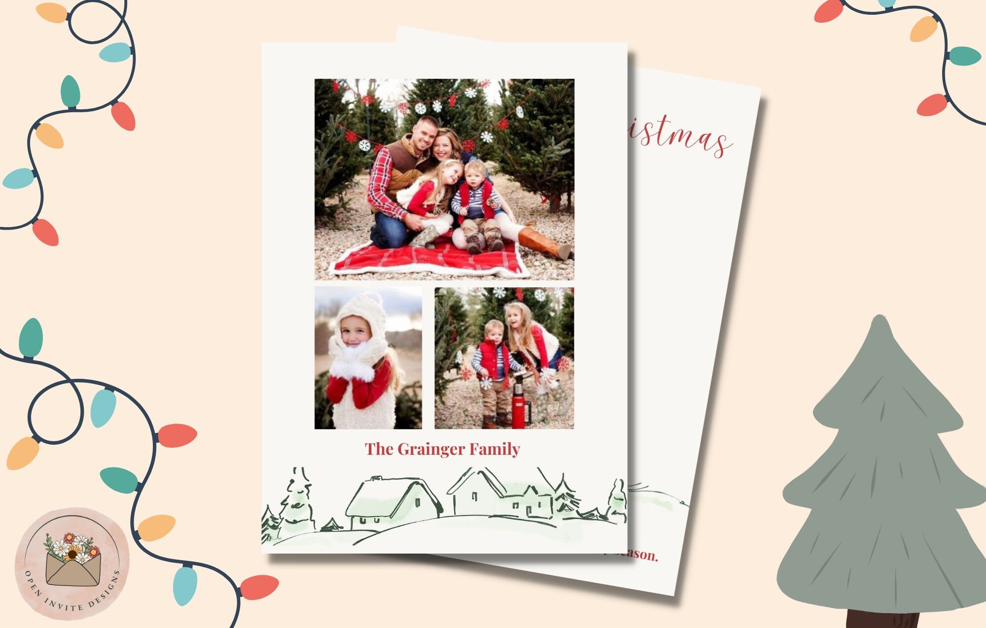 Christmas Card Editable Christmas Card Personalized Printable Christmas ...