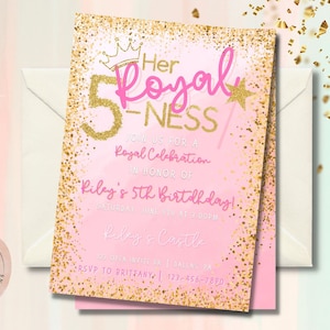 5th Birthday Invitation Editable Girls Birthday Invite 5th Birthday ...