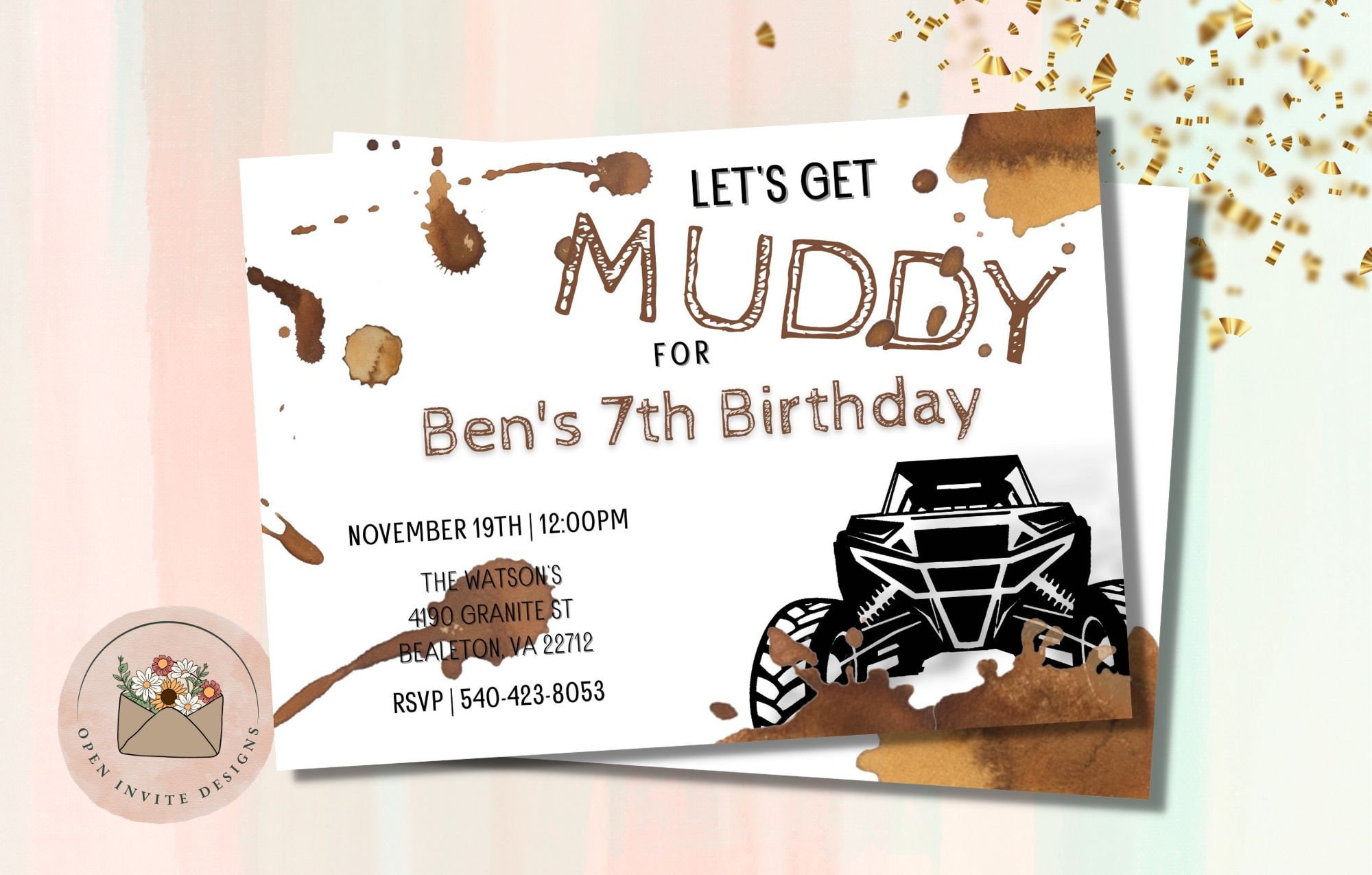 Any Age Birthday Invitation | Editable First Birthday Invite | UTV ...