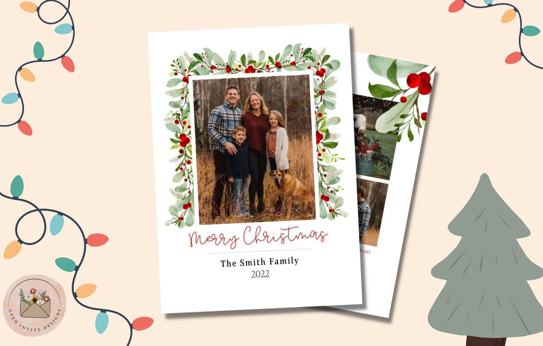 Christmas Card Editable Christmas Card Personalized - Etsy