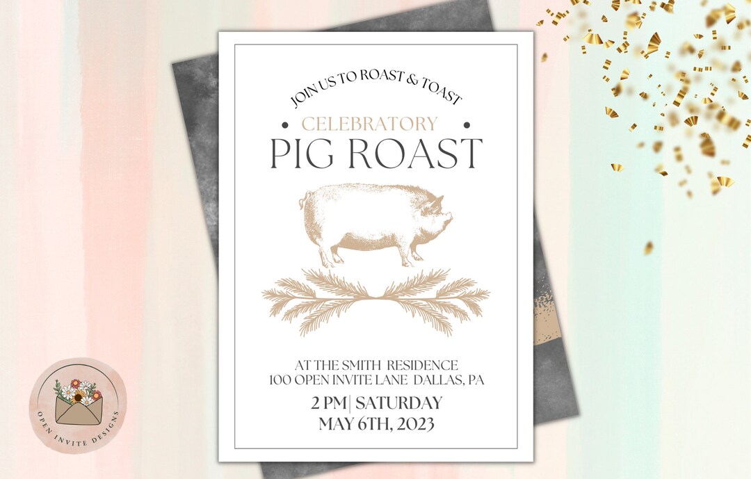 Pig Roast Party Invitation - Etsy