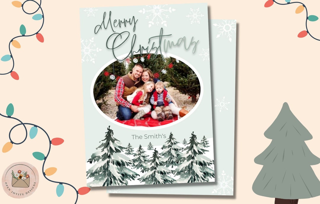 Christmas Card Editable Christmas Card Template Personalized Printable ...