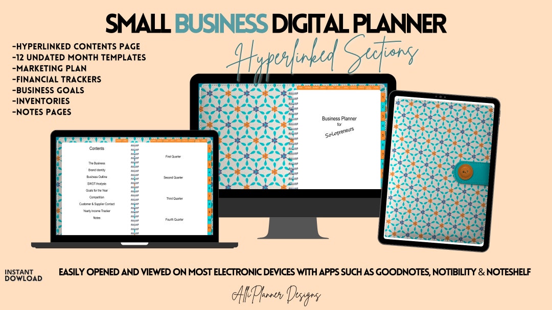 Small Business Owner Planner Digital Planner Business Tracker - Etsy
