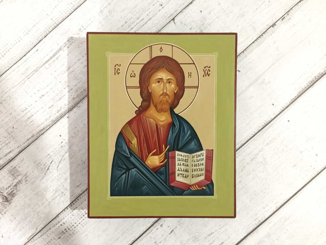 Jesus Christ Christ Pantocrator Hand Painted Icon Orthodox Icon ...