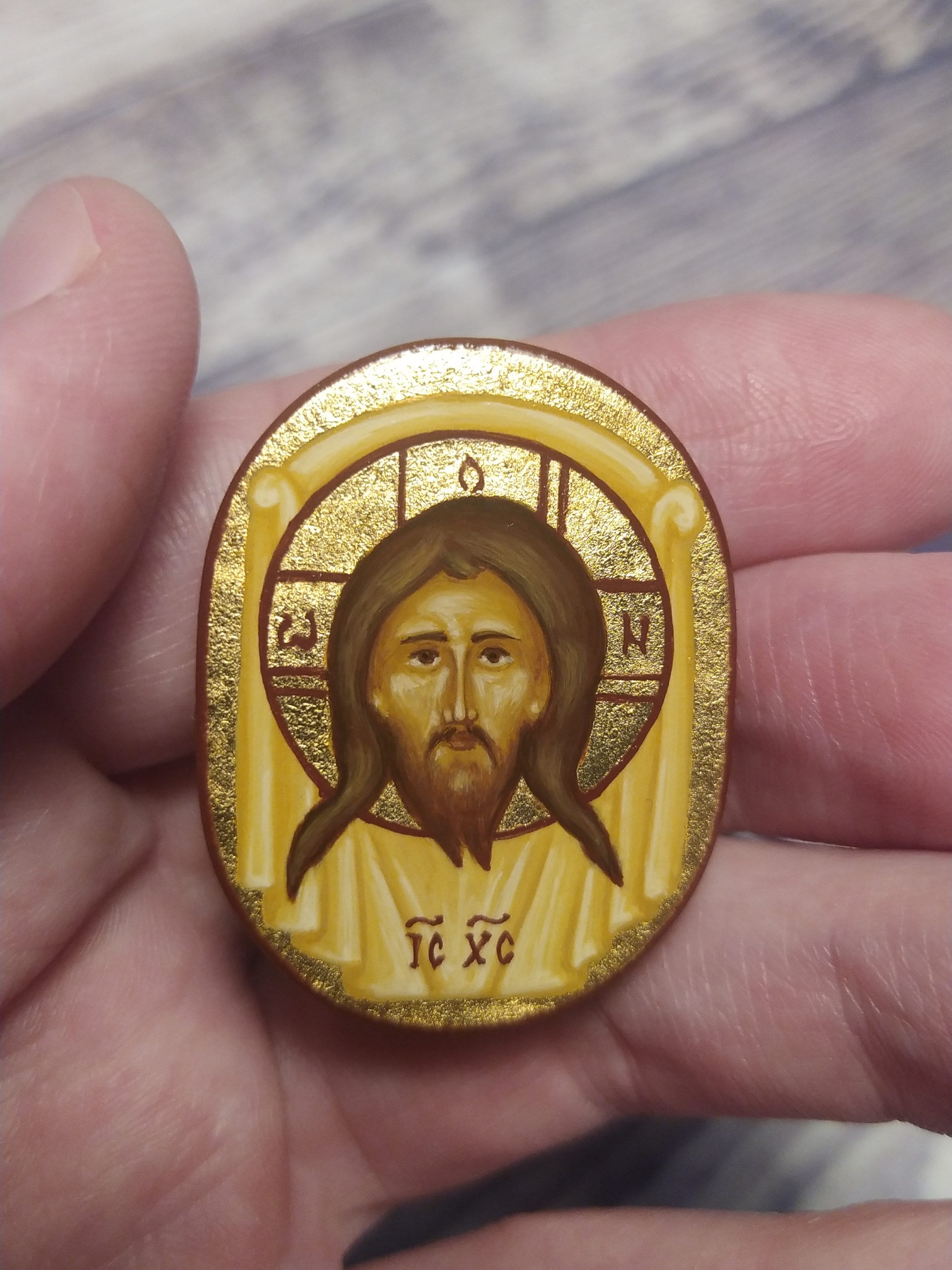 Jesus Christ Image of Edessa Hand Painted Icon Orthodox Icon Small ...