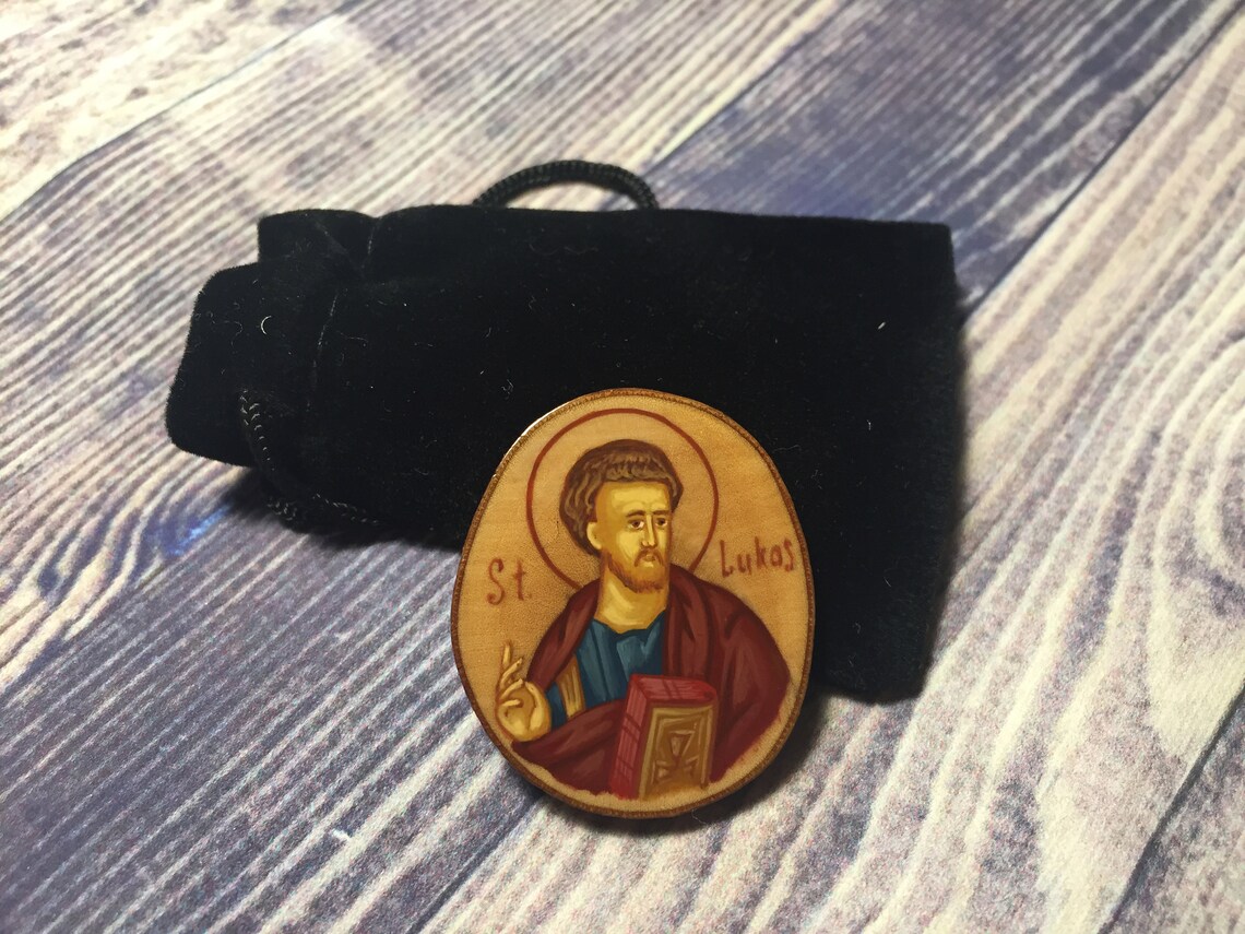 Luke the Evangelist Saint Luke Saint Lukas Luke the Apostle Orthodox Icon Hand Painted Small ...
